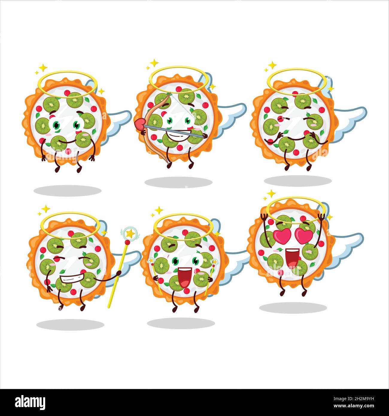 Fruit tart cartoon designs as a cute angel character. Vector ...