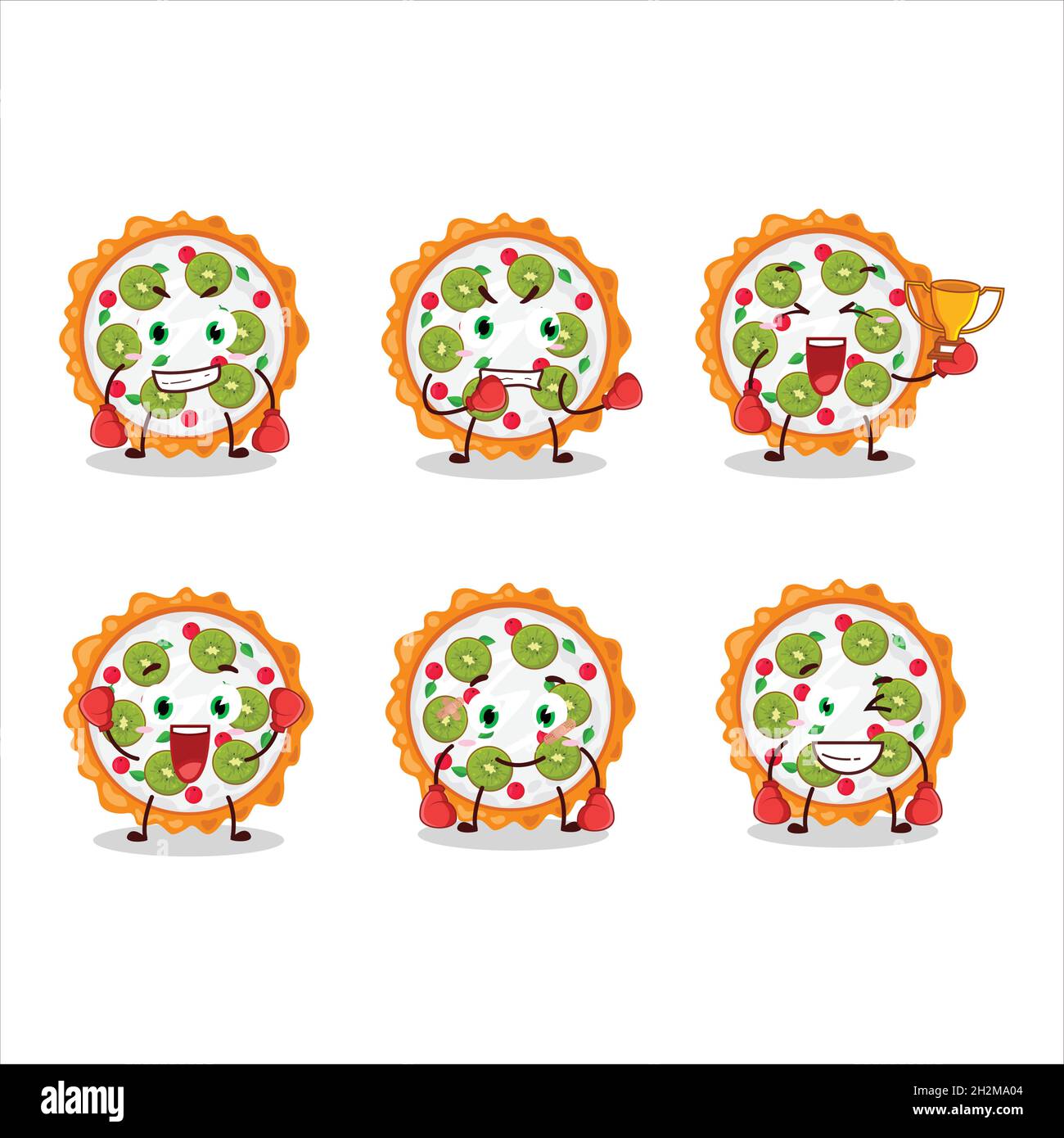 A sporty fruit tart boxing athlete cartoon mascot design. Vector ...