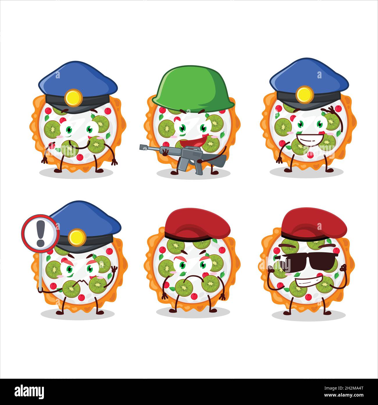 A dedicated Police officer of fruit tart mascot design style. Vector ...