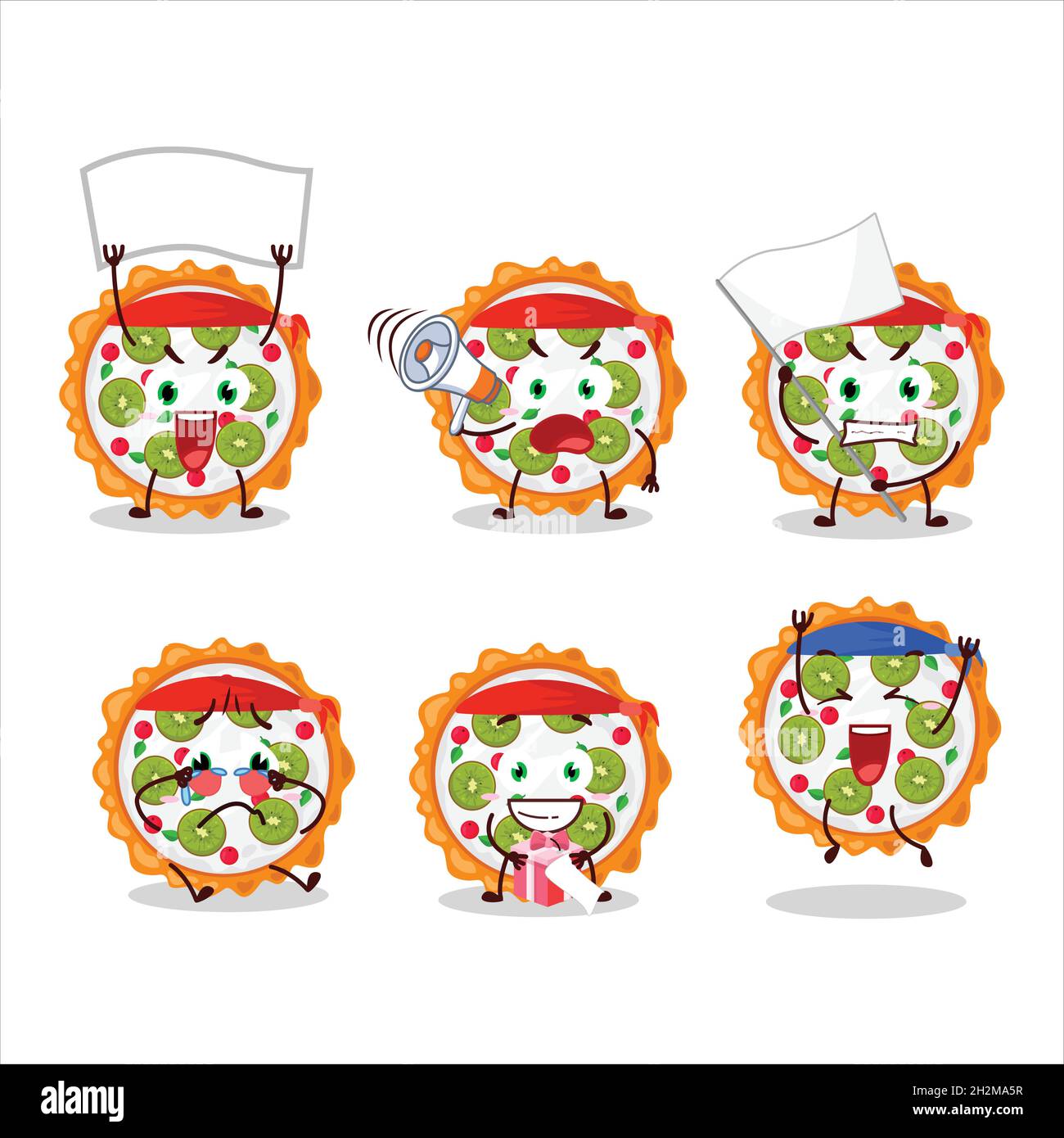 Mascot design style of fruit tart character as an attractive supporter ...
