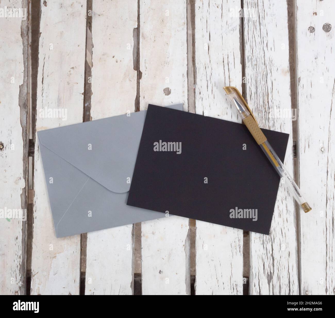 Gray letter with copy space. Minimal flat lay Stock Photo - Alamy