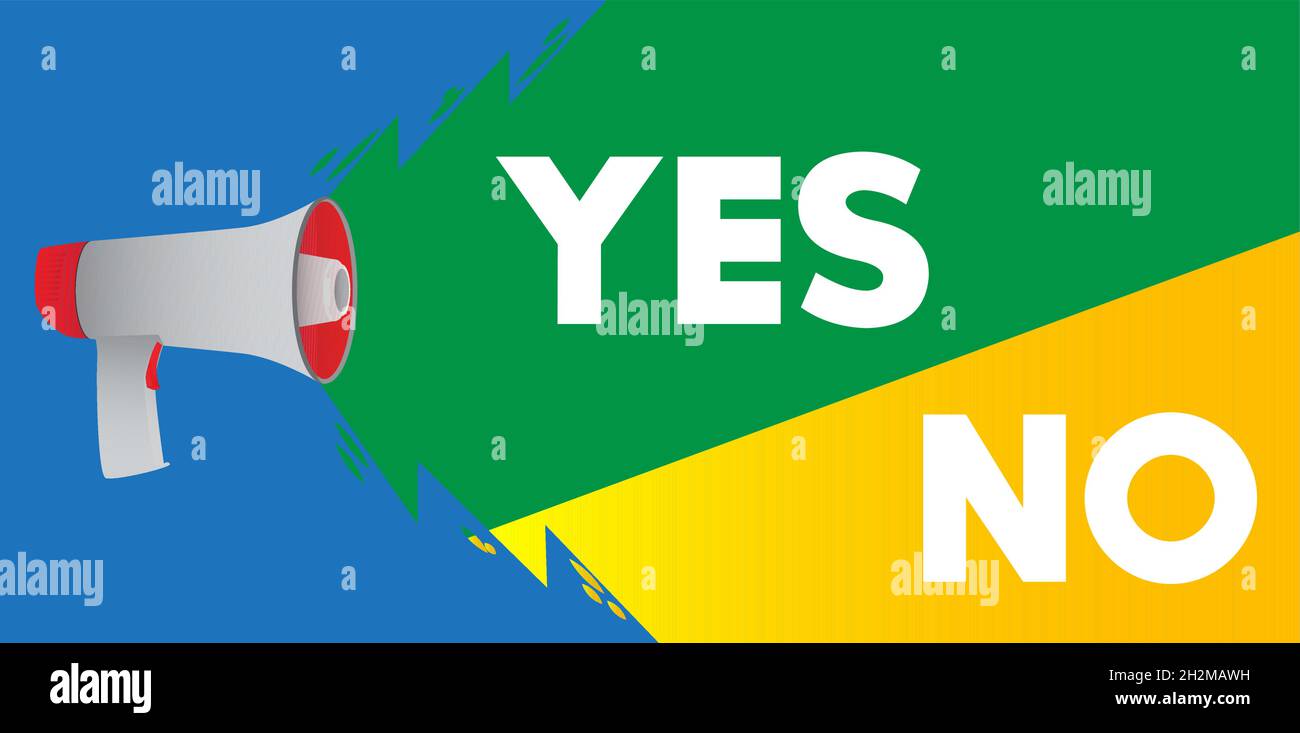 Retro megaphone with Yes No right wrong answer business concept ...