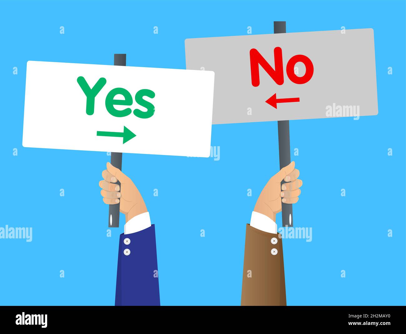 Hand holding up banner with Yes No right wrong answer business concept ...