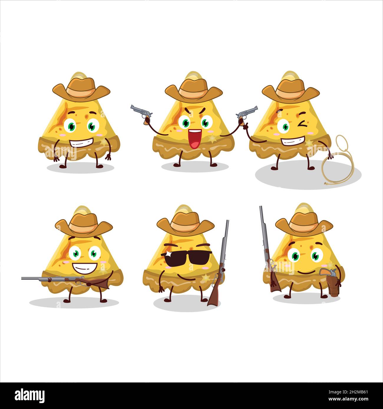 Cool cowboy slice of custard tart cartoon character with a cute hat ...