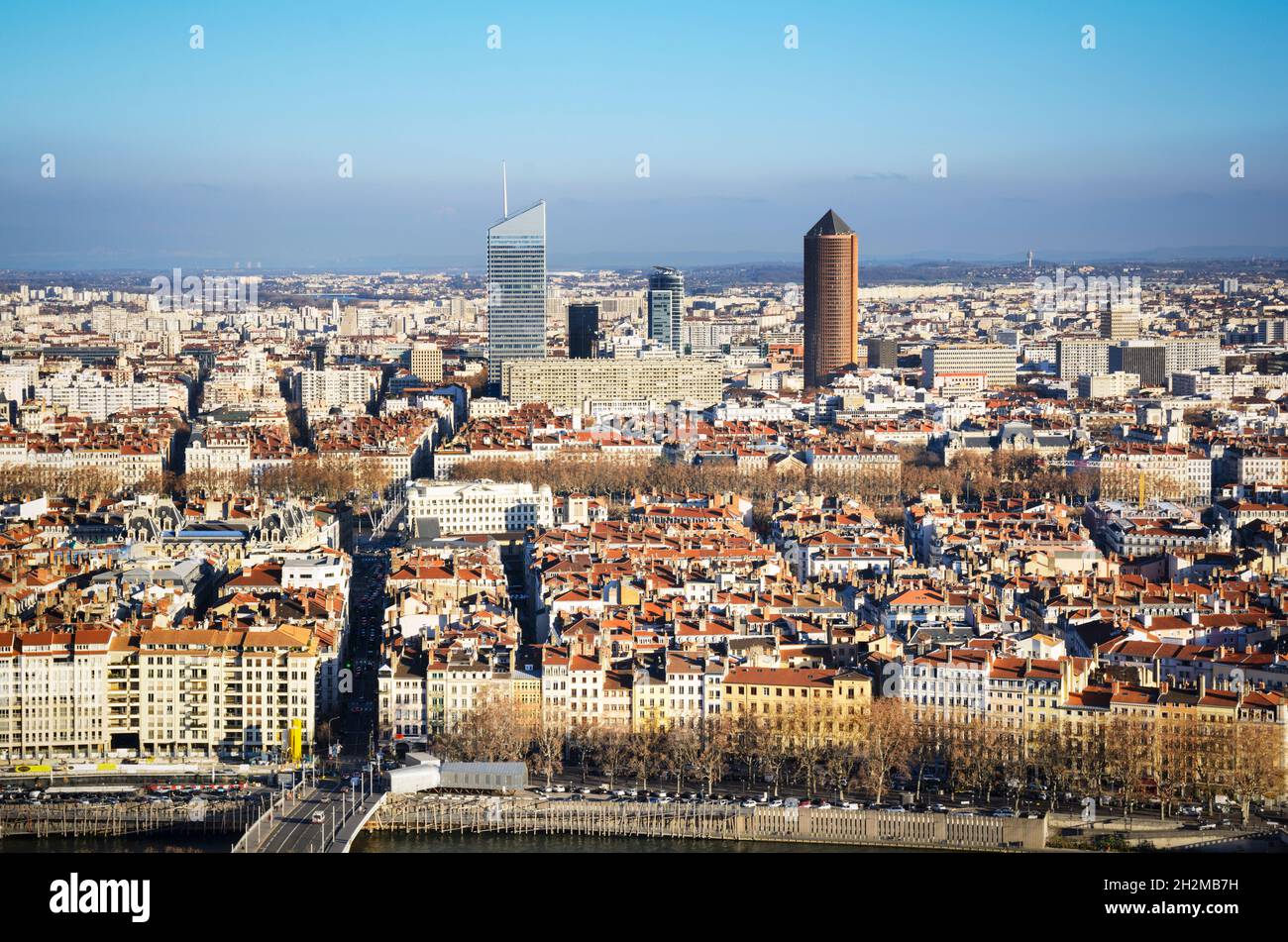Business towers and rooftop, Lyon, France Stock Photo - Alamy