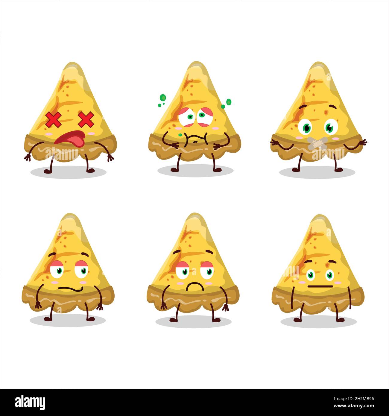 Slice of custard tart cartoon character with nope expression. Vector ...