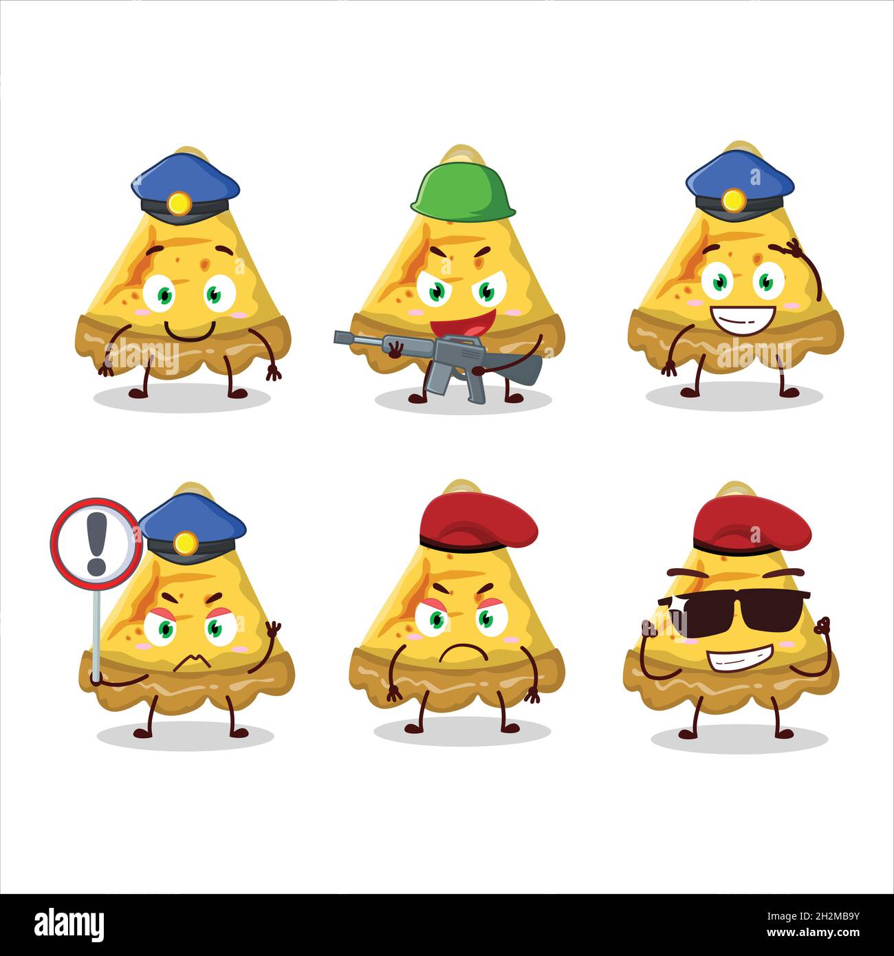 A dedicated Police officer of slice of custard tart mascot design style ...
