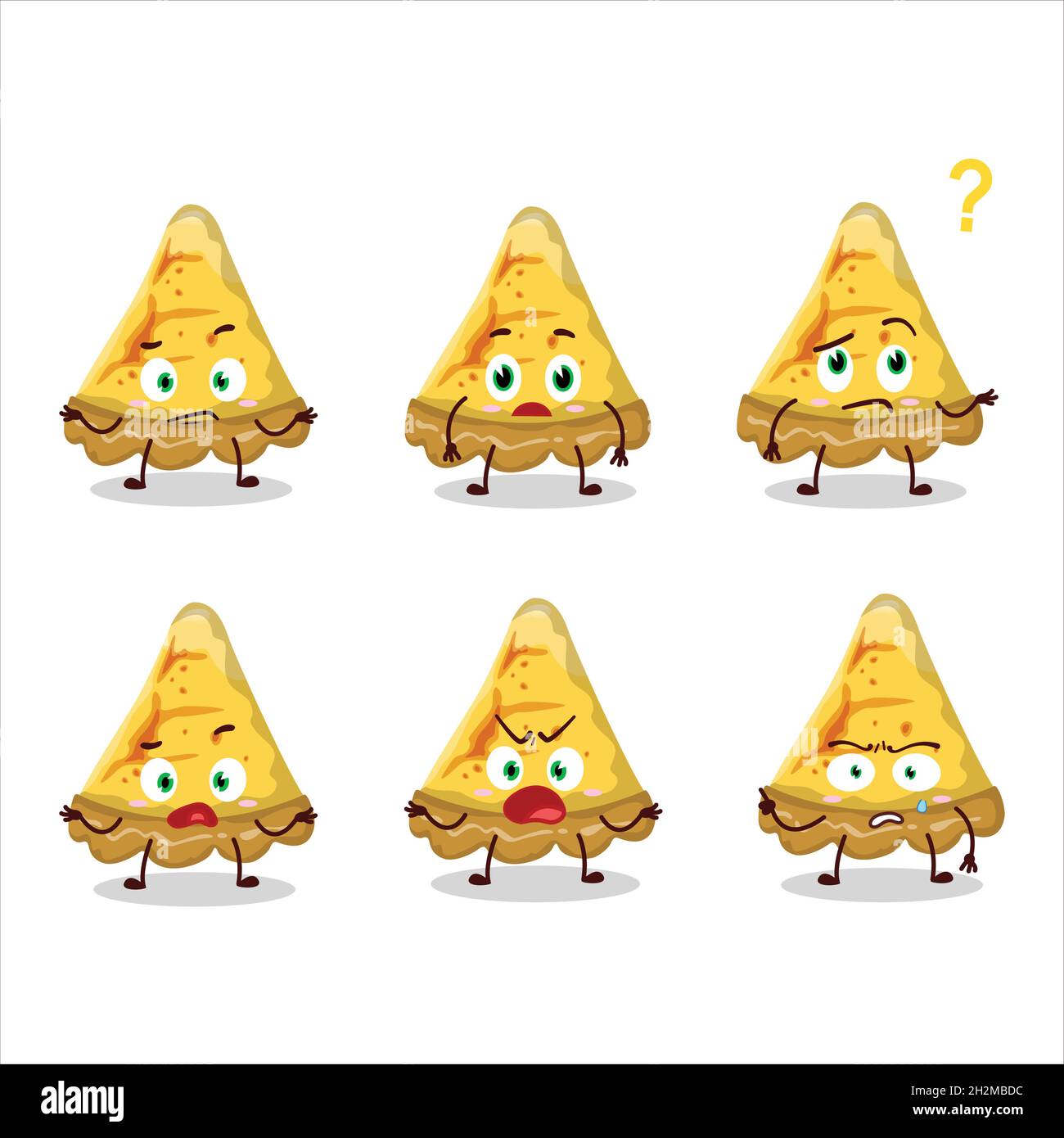 Cartoon character of slice of custard tart with what expression. Vector ...