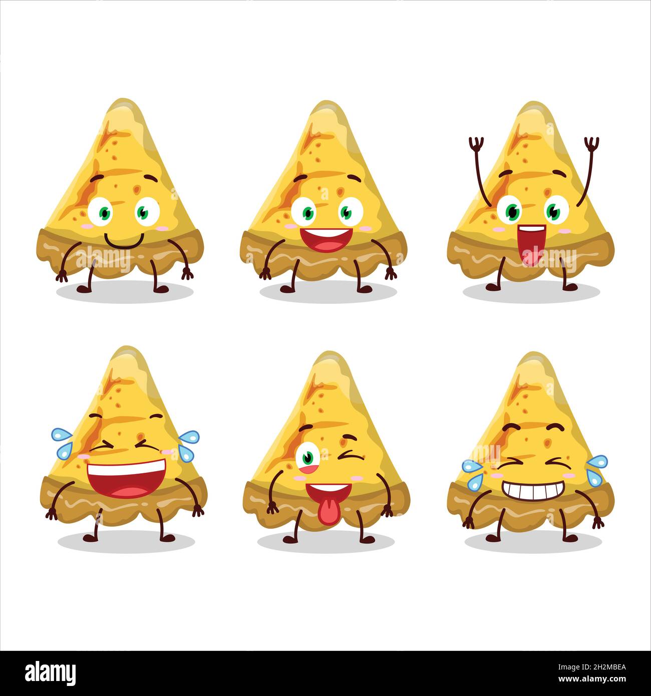 Cartoon character of slice of custard tart with smile expression ...