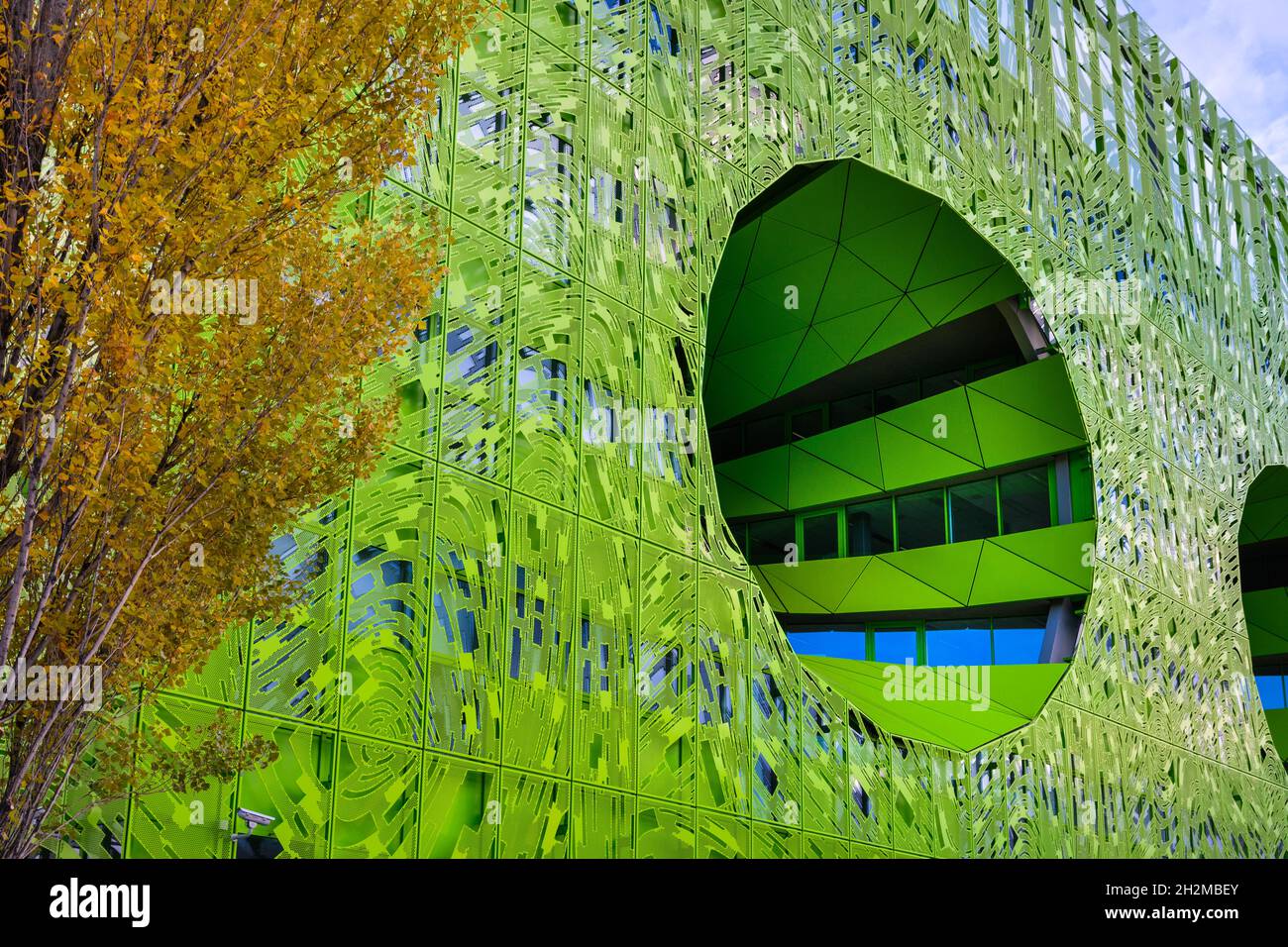 Green cube building at Lyon city, France Stock Photo - Alamy