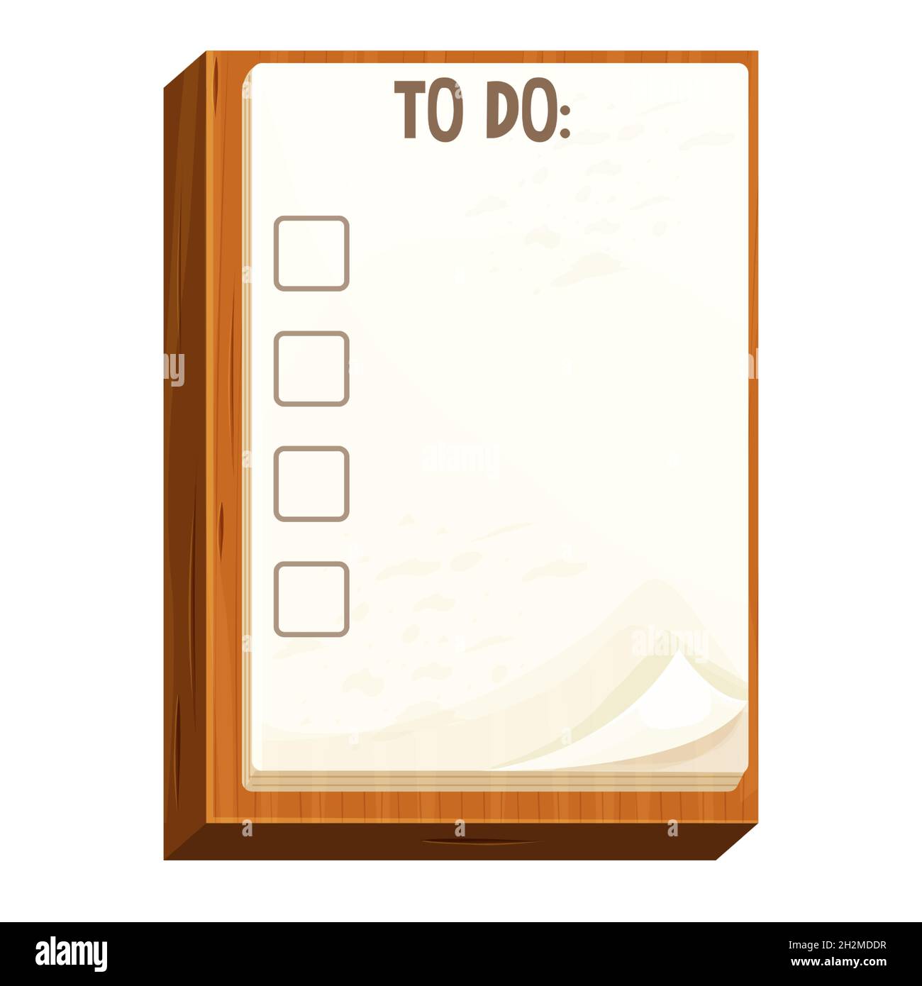 Checklist on a wooden board note paper, to do work in cartoon style ...