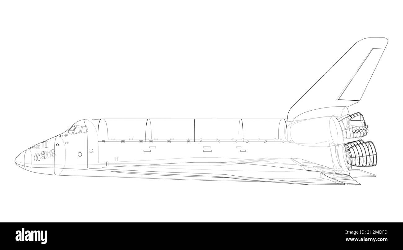 Space shuttle. Vector rendering of 3d Stock Vector Image & Art - Alamy