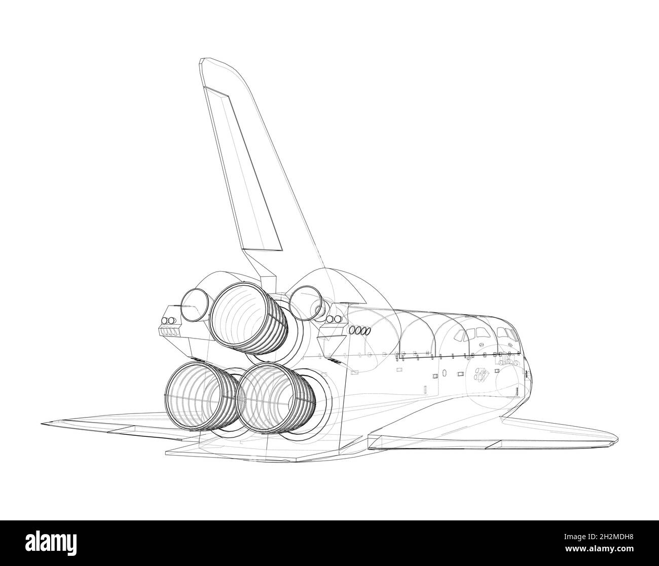 Space shuttle. Vector rendering of 3d Stock Vector Image & Art - Alamy