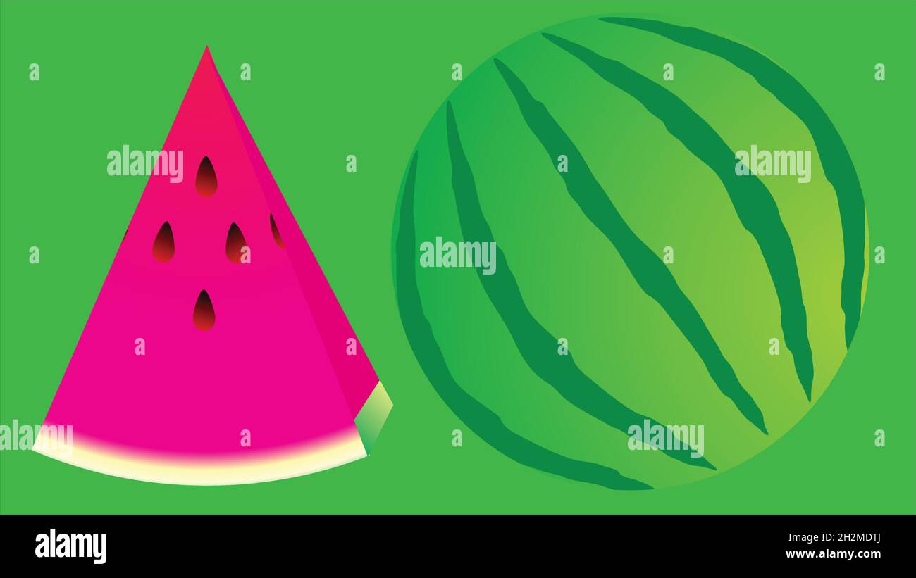 Latar belakang irisan semangka dengan tekstur biji dan kulit Stock ...