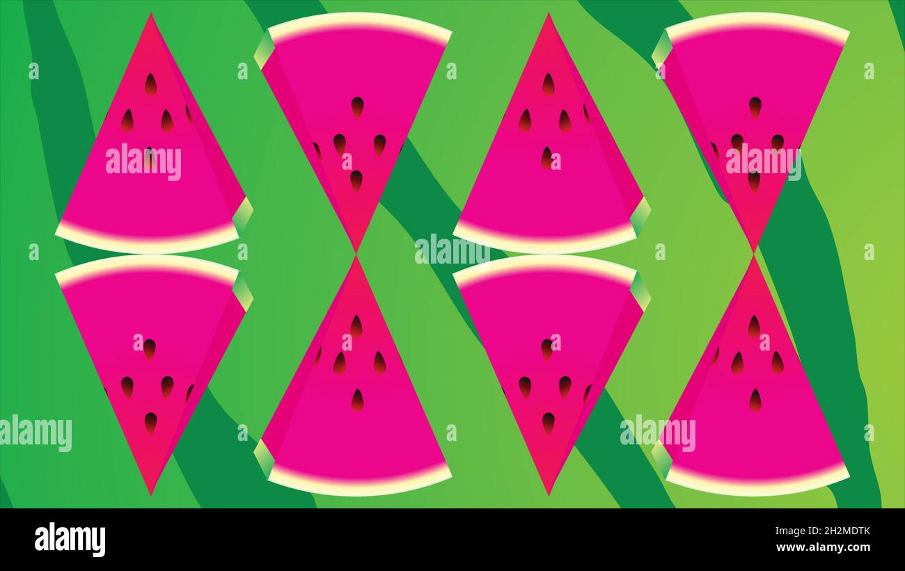 Latar belakang irisan semangka dengan tekstur biji dan kulit Stock ...