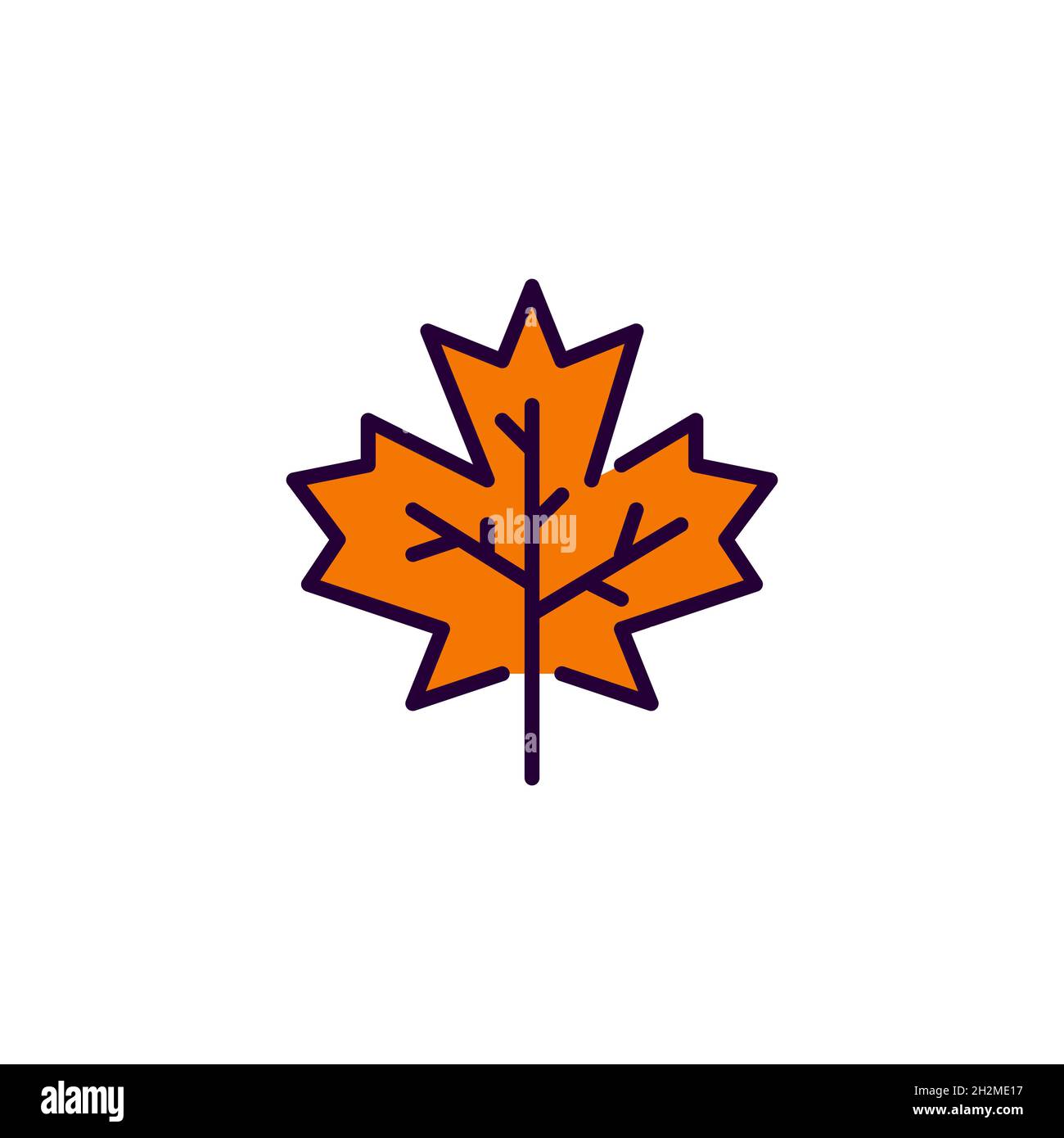 Maple leaf. Pixel perfect, editable stroke colorful line art icon Stock ...