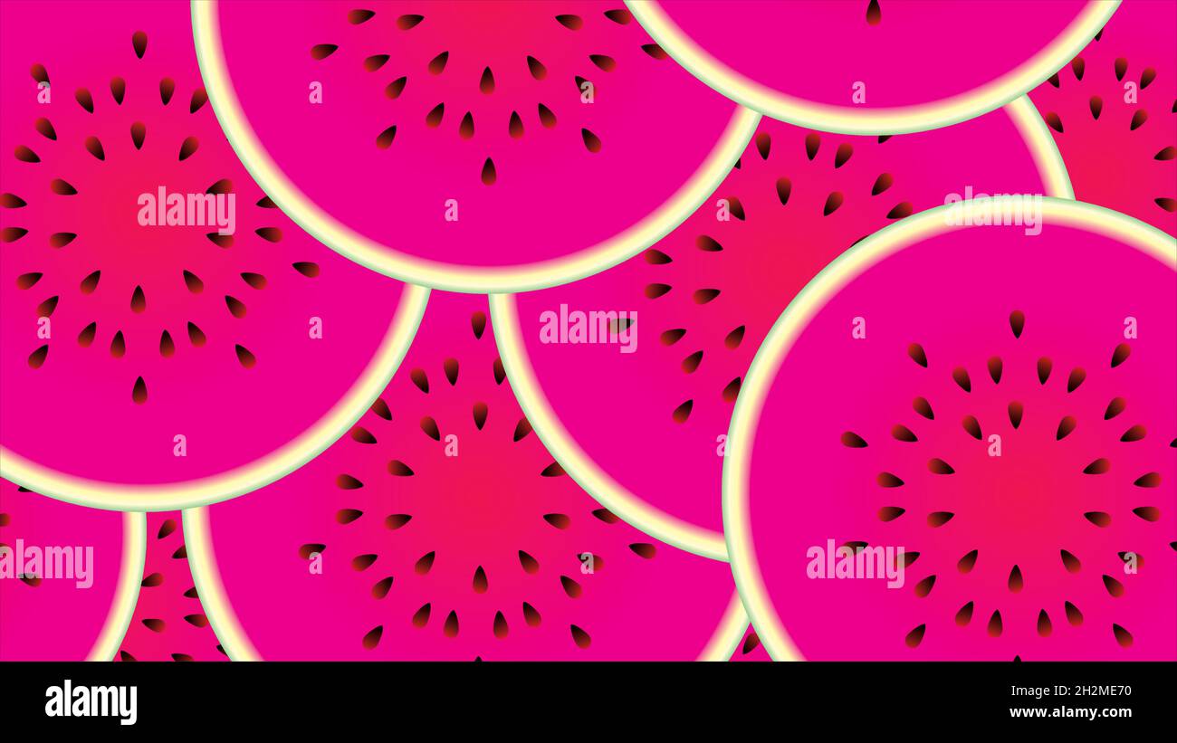 Latar belakang irisan semangka dengan tekstur biji dan kulit Stock ...