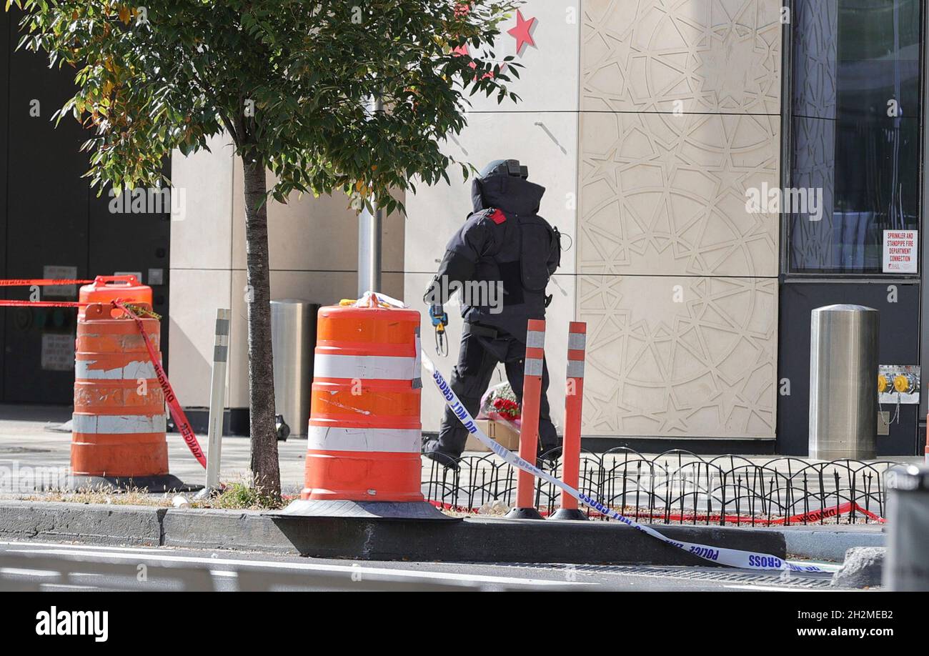 New York, USA, October 22, 2021 - Bomb at the Turkey Mission in Front ...