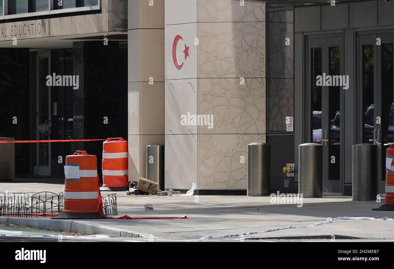New York, USA, October 22, 2021 - Bomb at the Turkey Mission in Front ...
