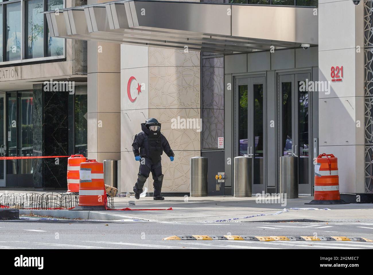 New York, USA, October 22, 2021 - Bomb at the Turkey Mission in Front ...