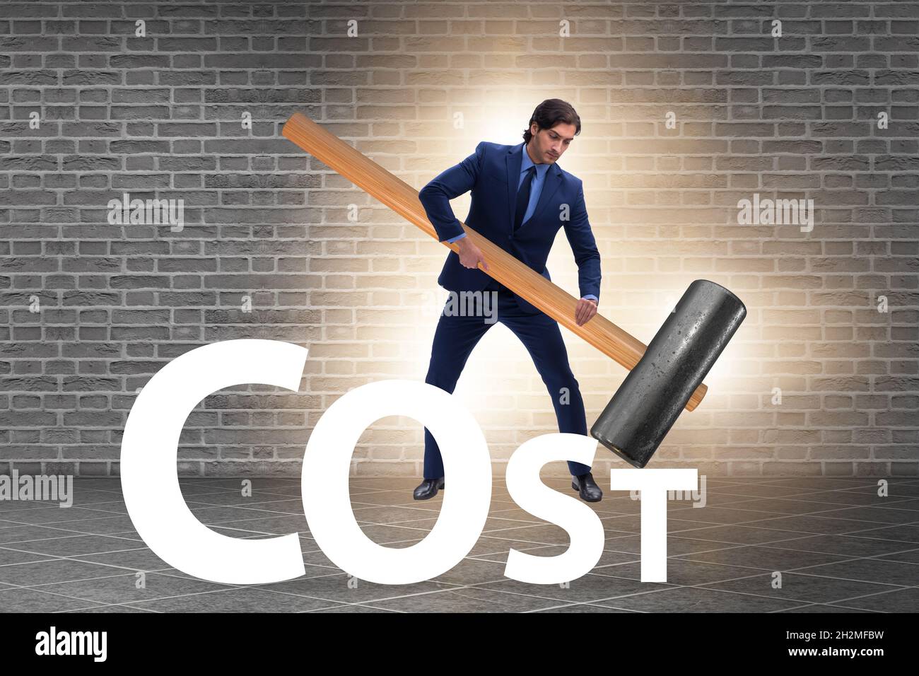 Cost optimisation concept with the falling costs Stock Photo - Alamy
