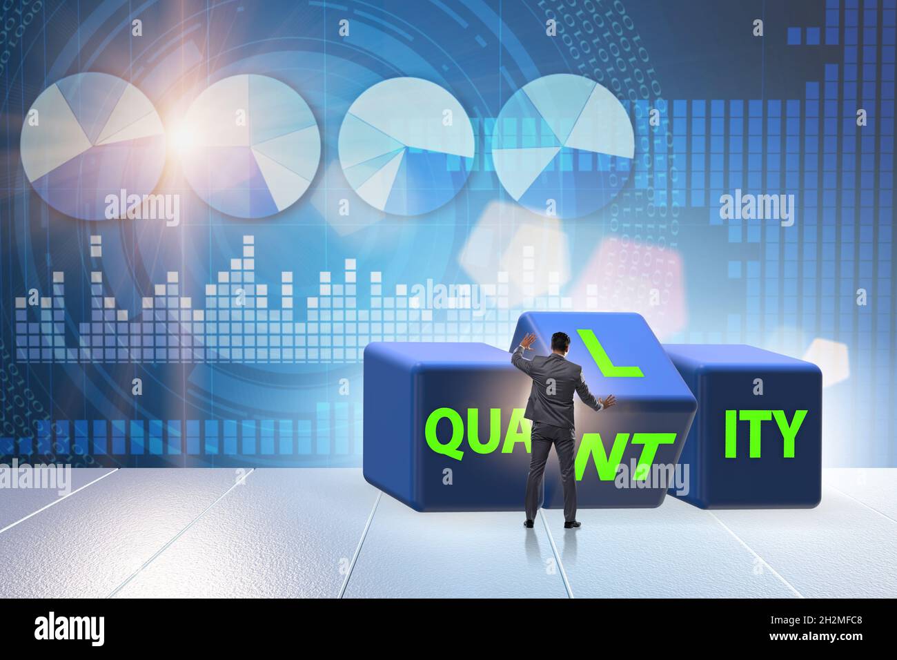 Dilemma of the quantity versus quality Stock Photo - Alamy