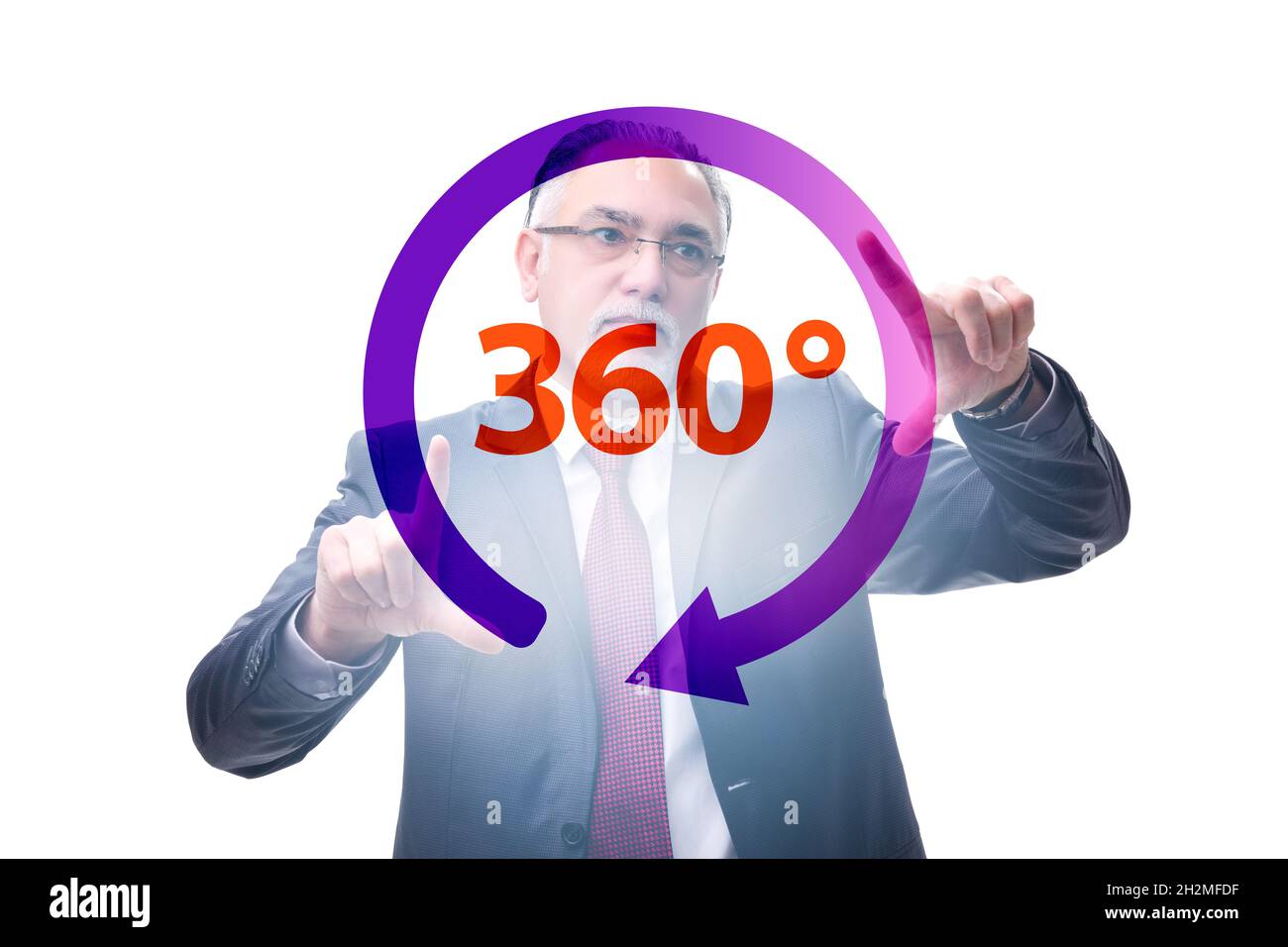 360 degree concept with the businessman Stock Photo - Alamy