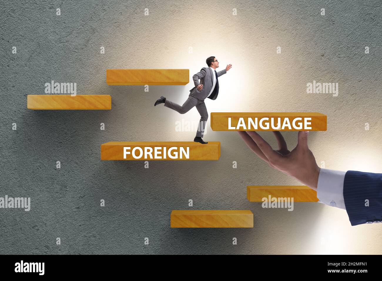 Foreign language as the stepping stone Stock Photo - Alamy