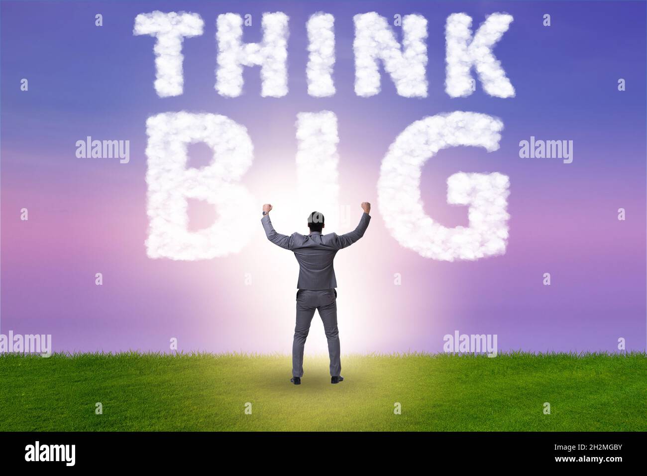 Think big concept with the businessman Stock Photo - Alamy