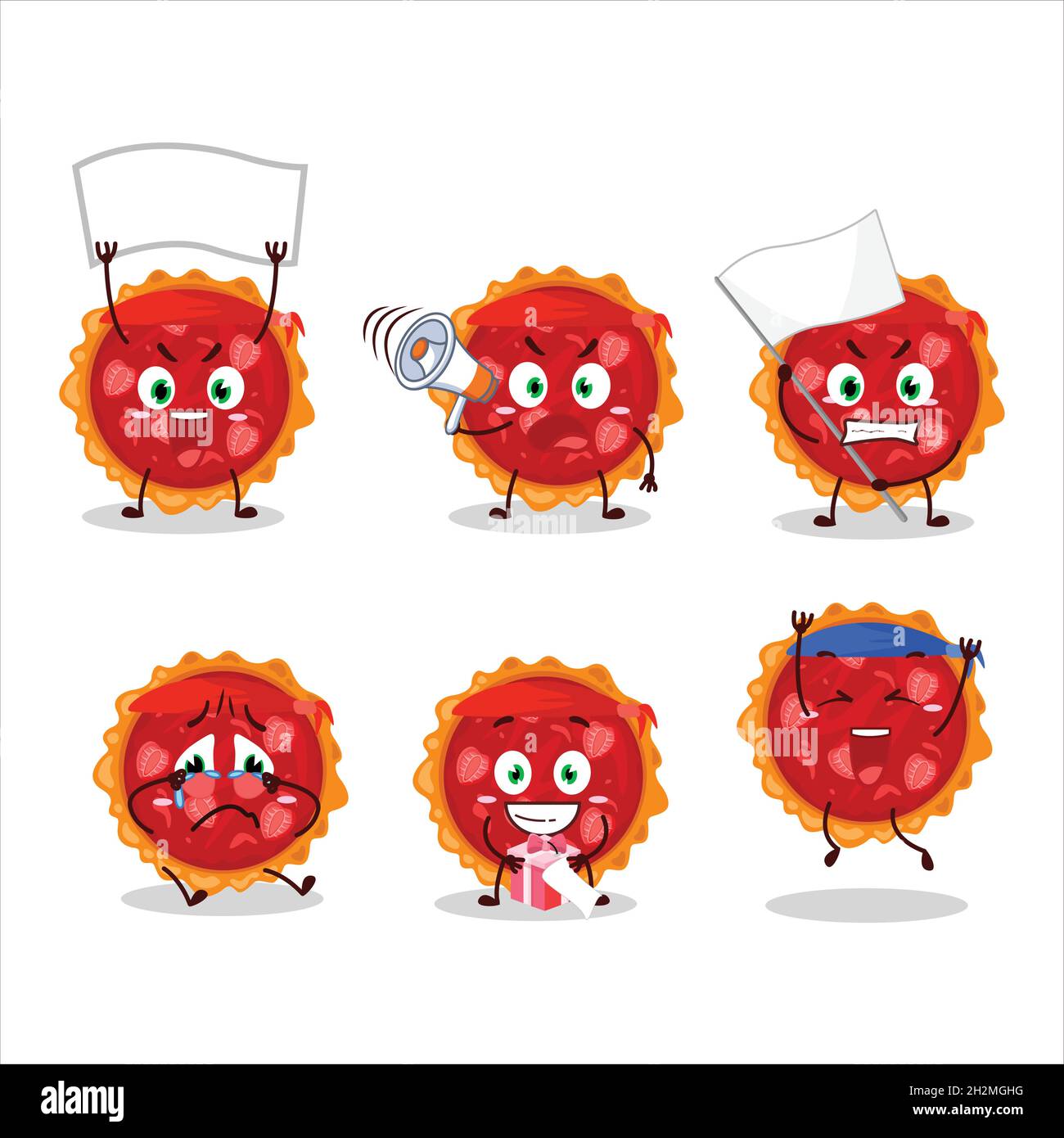 Mascot design style of strawberry tart character as an attractive ...