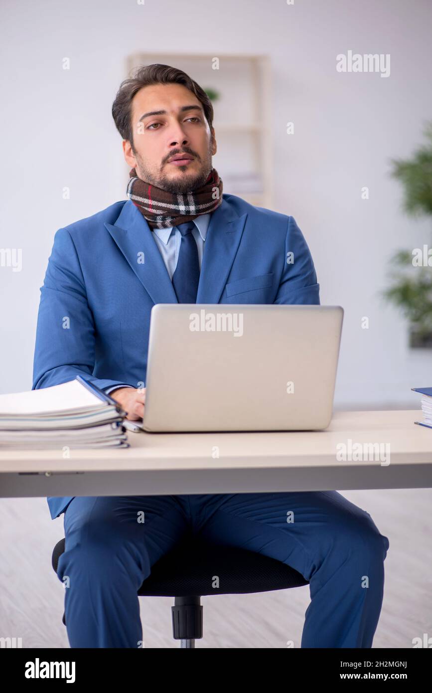 Businessman coughing work cough throat hi-res stock photography and ...