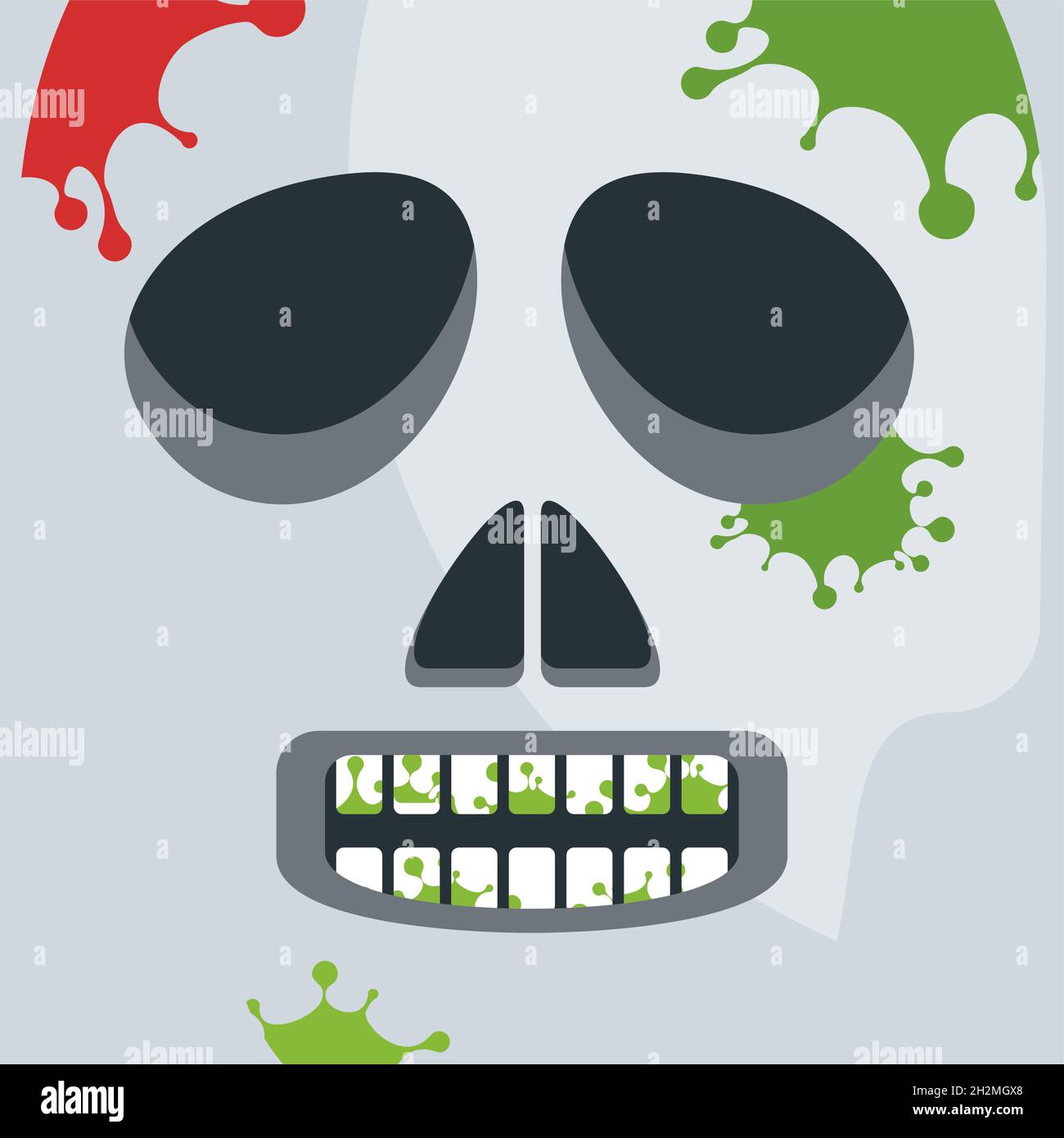 Zombie face, muzzle halloween vector flat illustration Stock Vector ...
