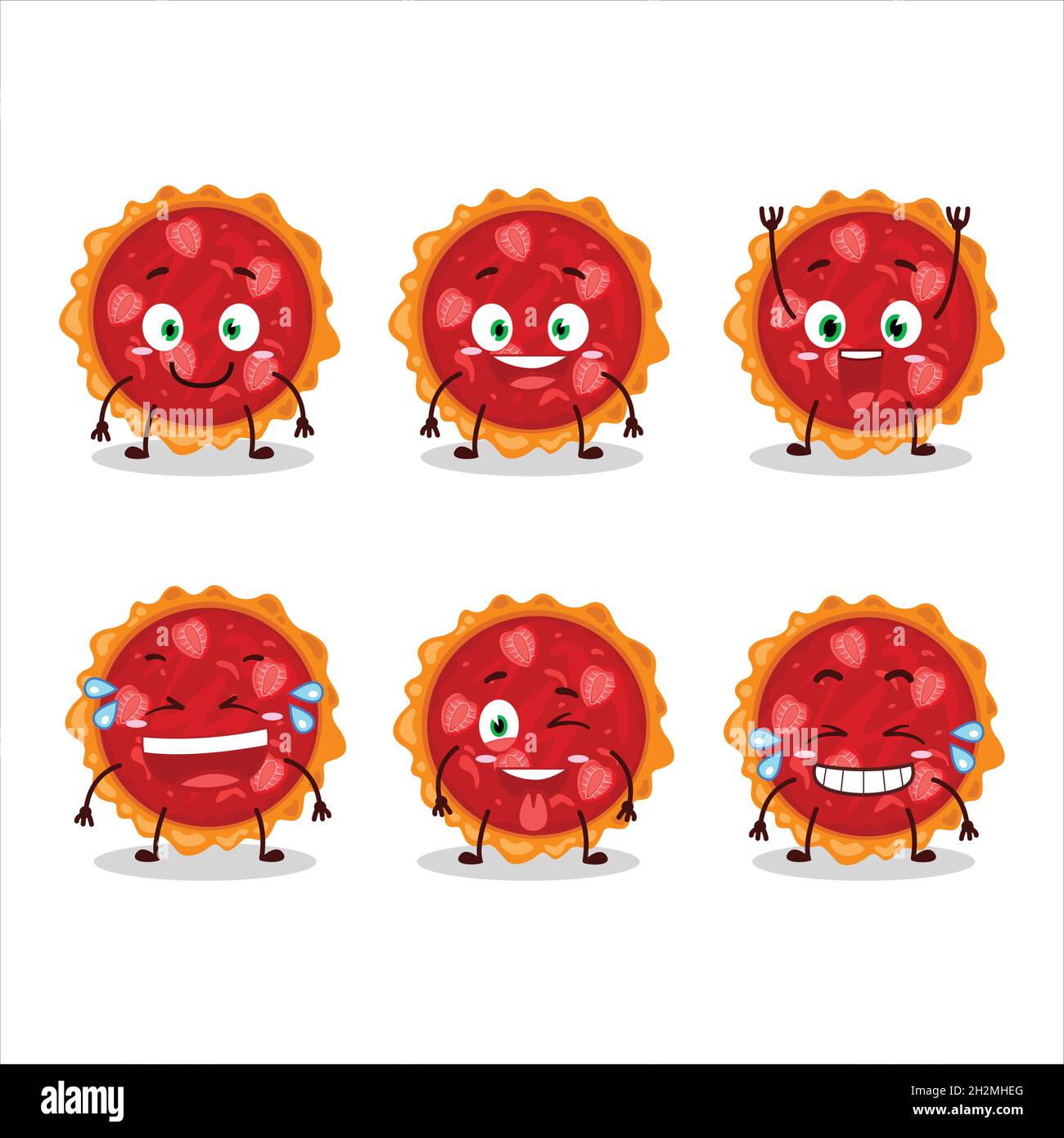 Cartoon character of strawberry tart with smile expression. Vector ...