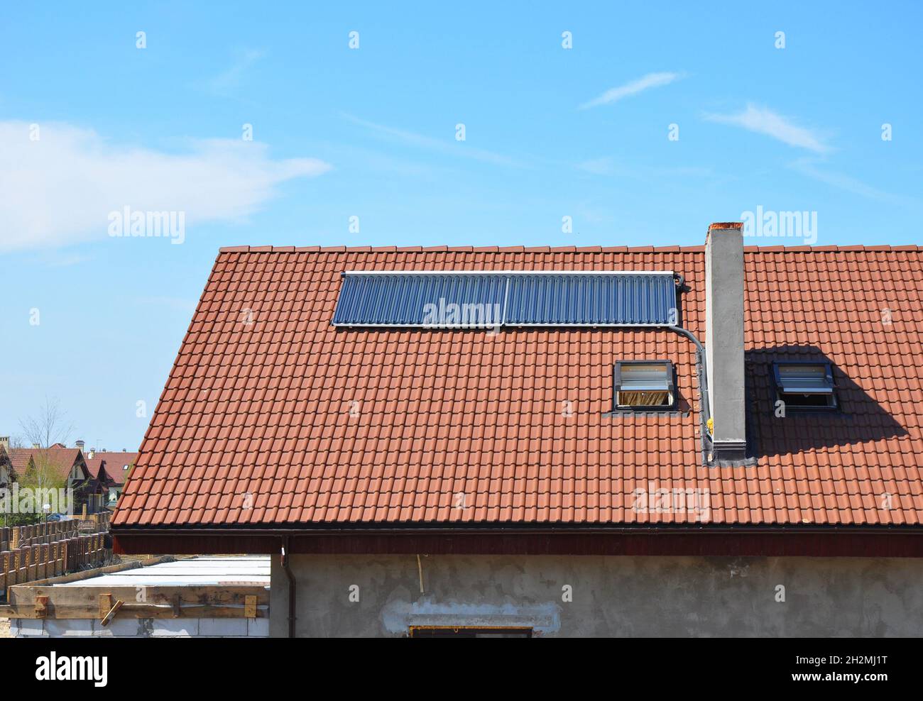 Energy Efficiency New Passive House Building Concept Exterior. Closeup ...