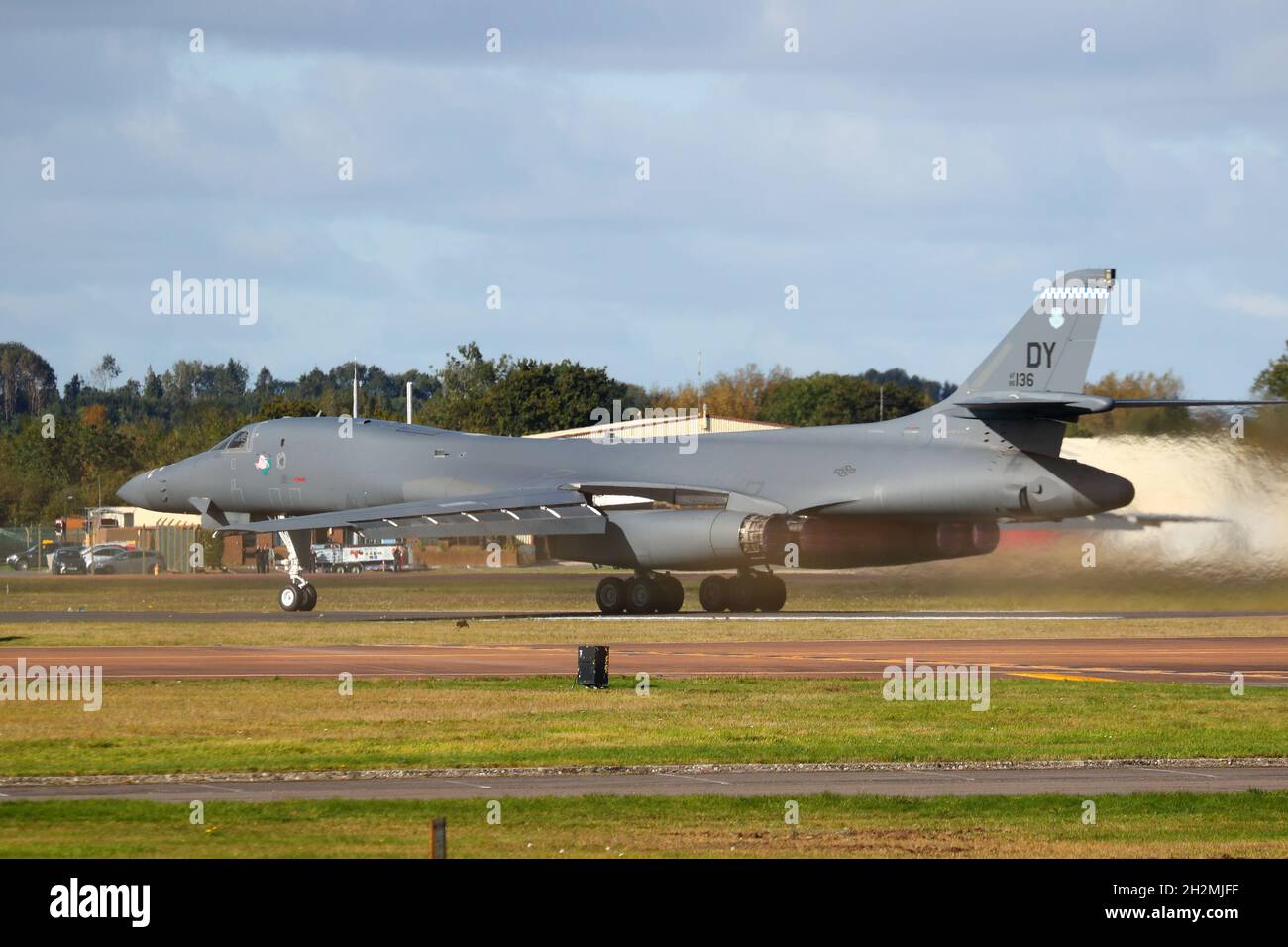 A USAF Rockwell B1-B Lancer variable-sweep wing Strategic Bomber taking ...