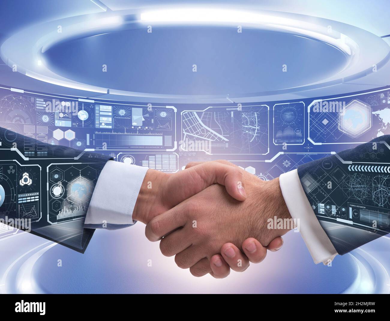 The handshake concept - business metaphor illustration Stock Photo - Alamy