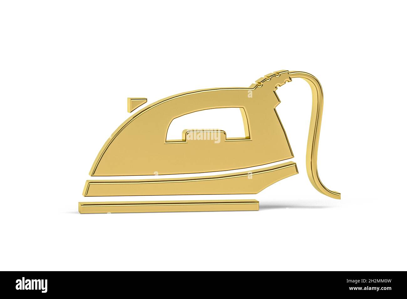 Golden 3d iron icon isolated on white background - 3d render Stock ...