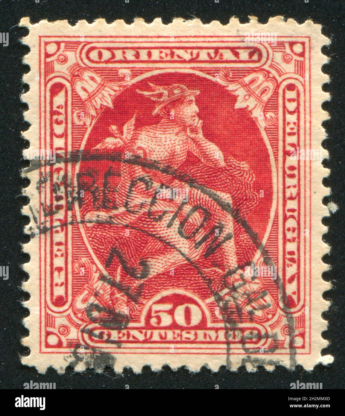 URUGUAY - CIRCA 1890: stamp printed by Uruguay, shows Mercury, circa ...