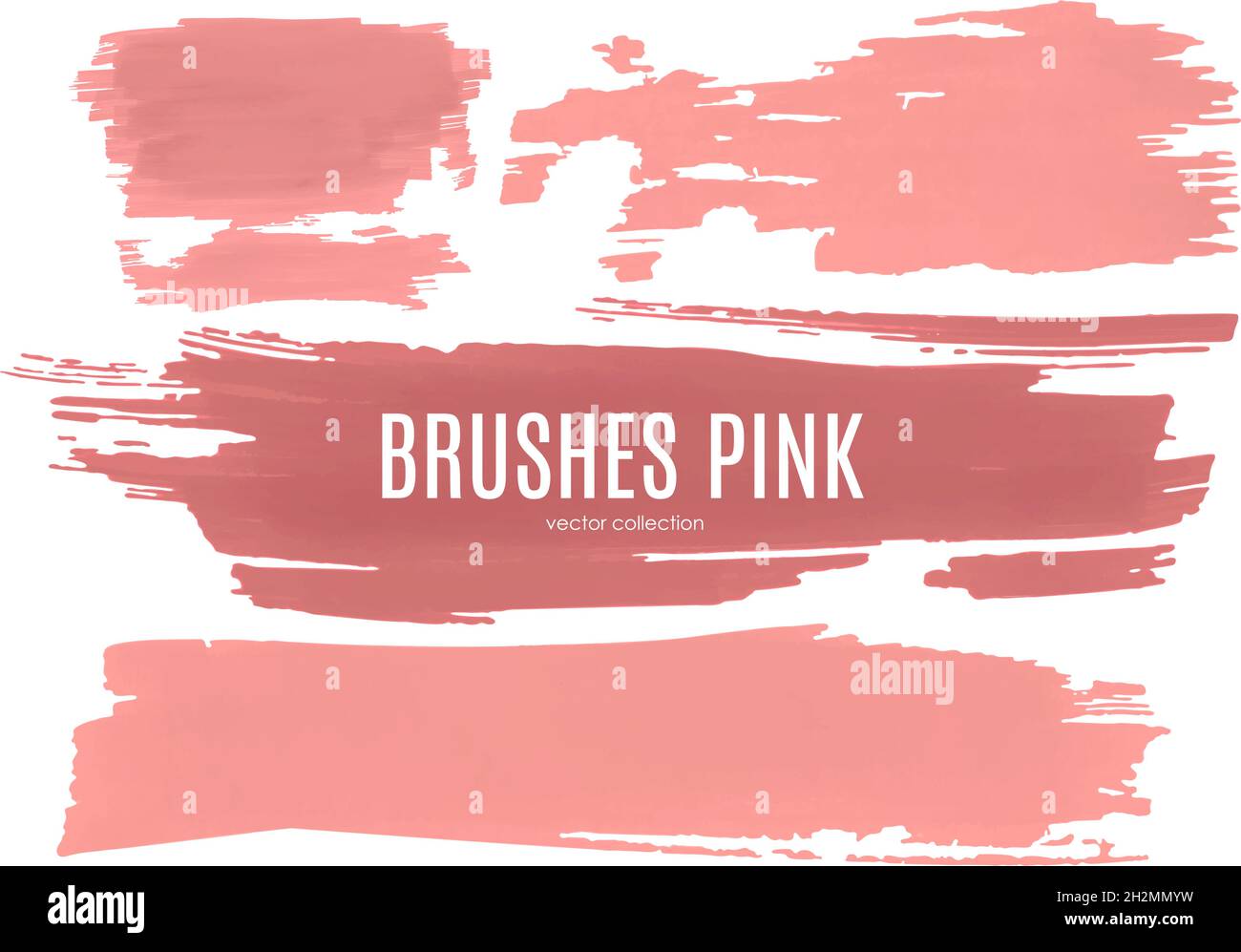 Watercolor Brushes Pink Border. Splash Collection. Graphic Abstract ...