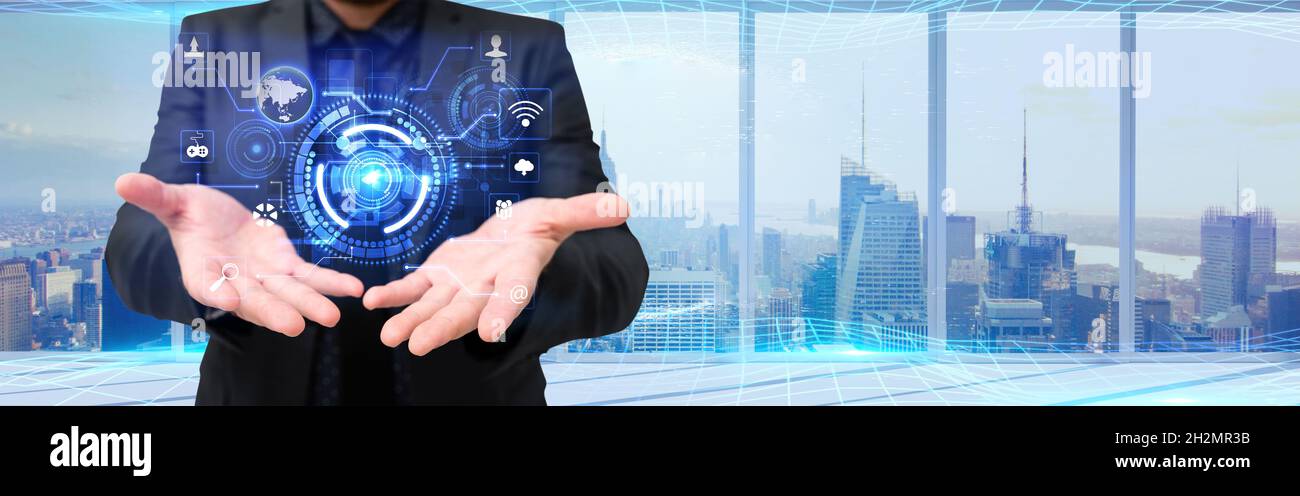 Picture Of Businessman Giving Ideas Presenting With His Both Hands ...