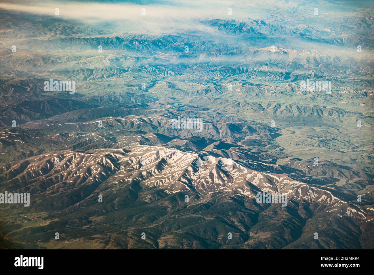 Aerial View Of Mountains Of Turkey Ordu Region From Window Of Plane ...