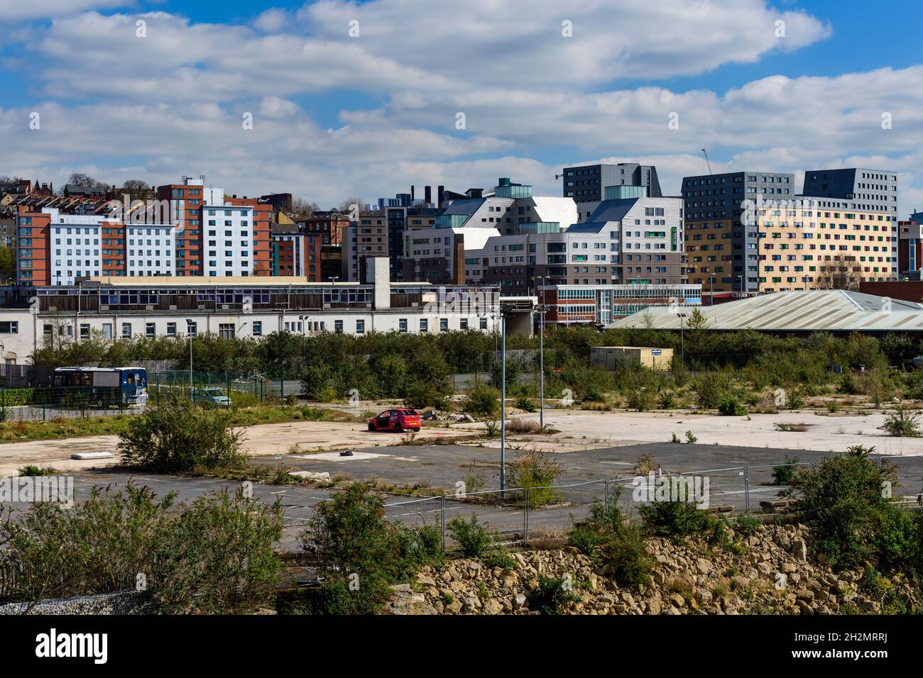 Developed land (hotel, student apartments development) & disused ...