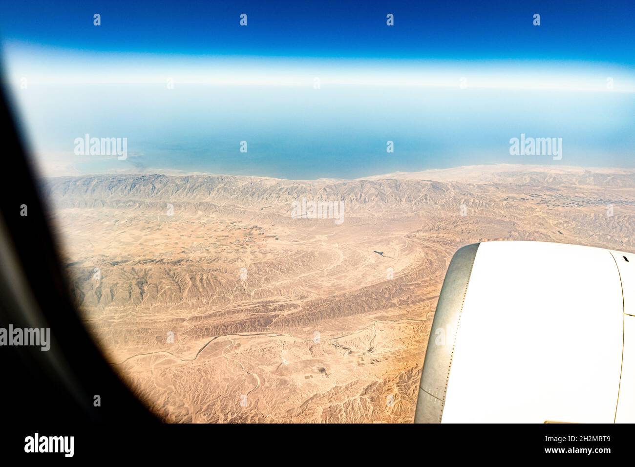 Aerial View Of Bushehr Province From Window Of Plane. Iran Stock Photo ...