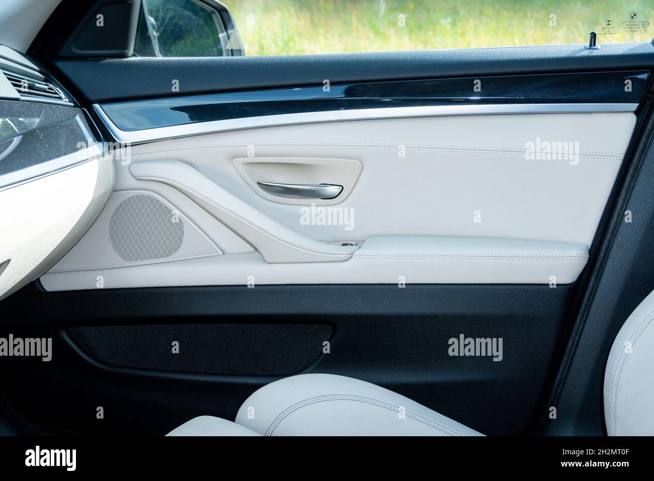 Modern interior of an automobile with the door texture Stock Photo - Alamy