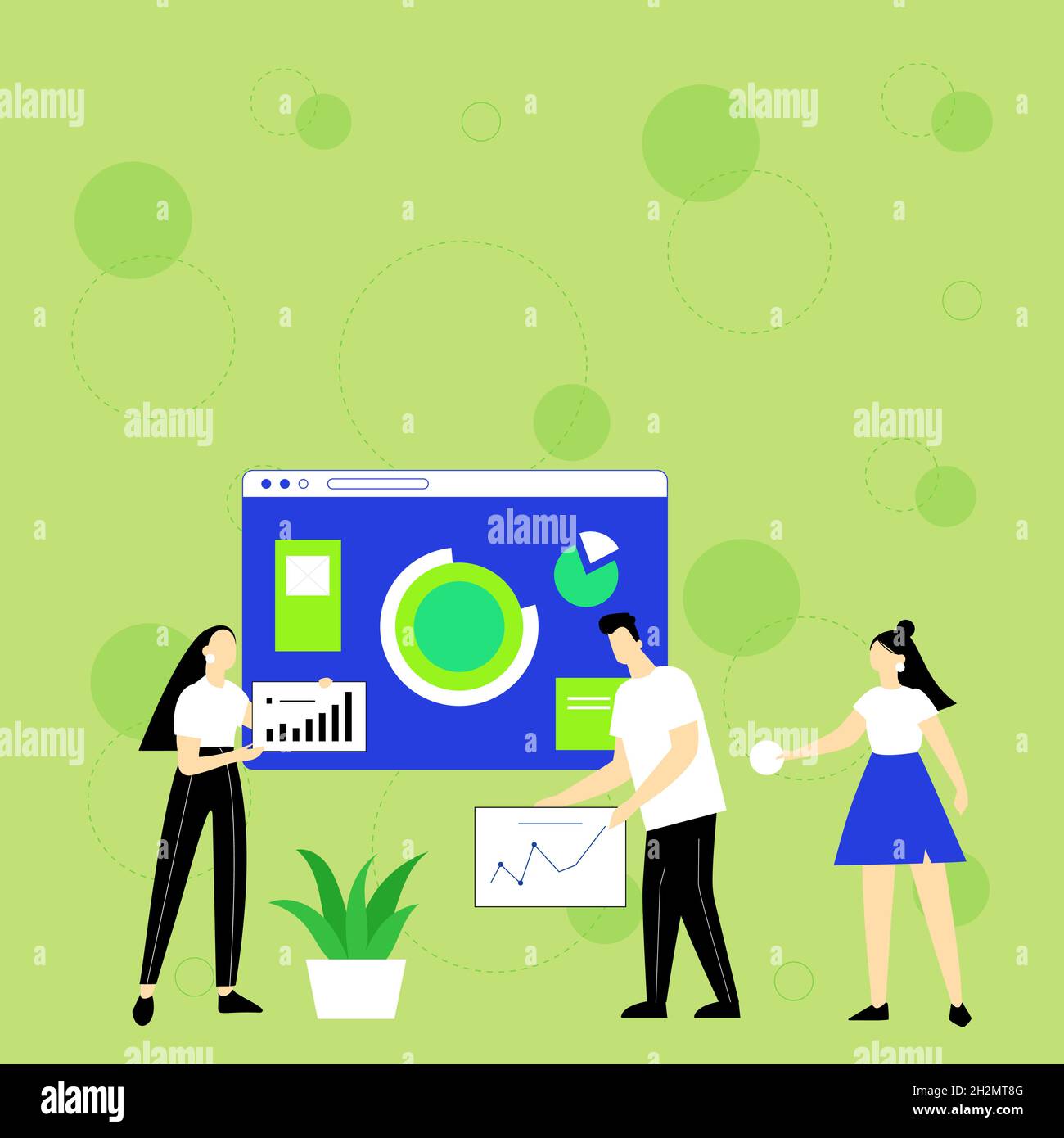 Illustration Of Employee Helping Together Sharing New Wonderful Ideas ...