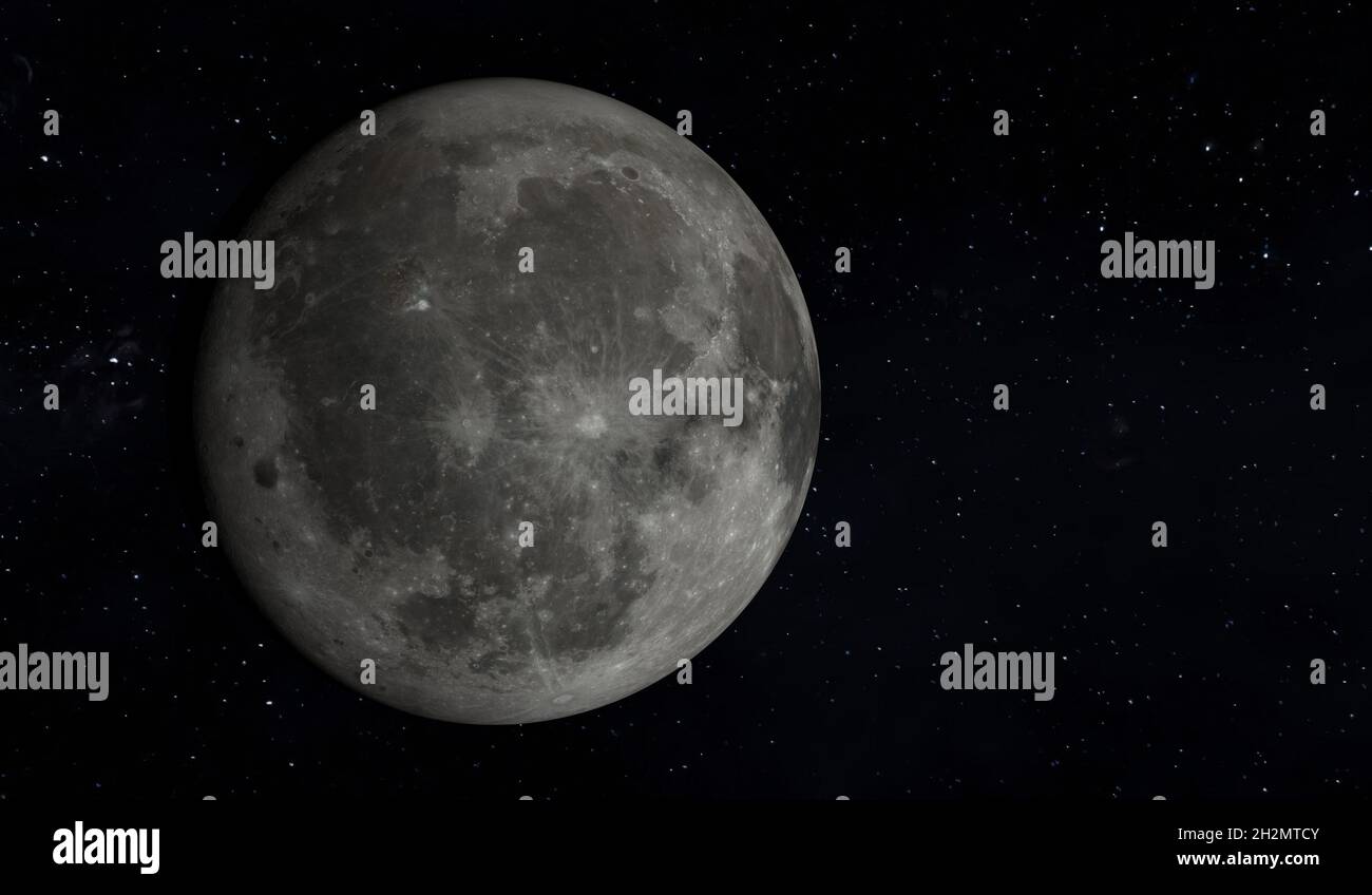 Moon surface. 3d render of moon and space. Elements of this image ...