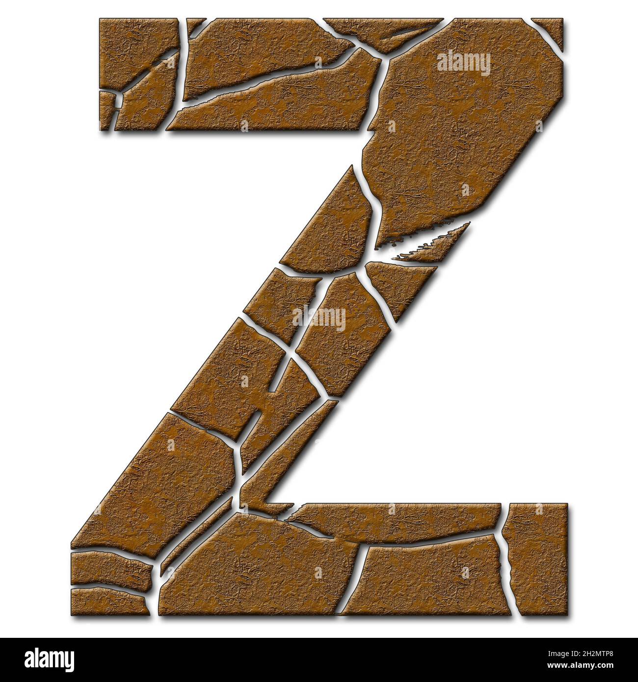 3D render of metal pattern and texture alphabet capital letter with ...