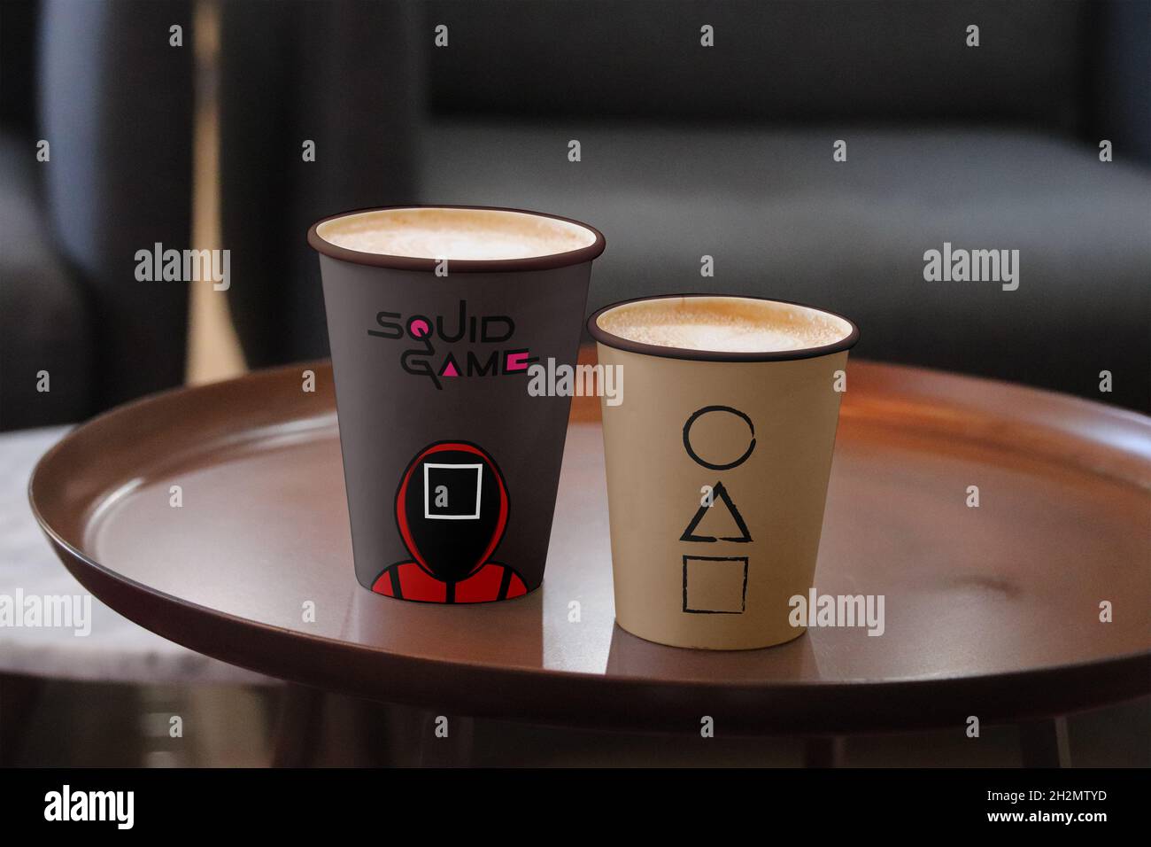 Squid game wallpaper business card icon on the mug Stock Photo - Alamy