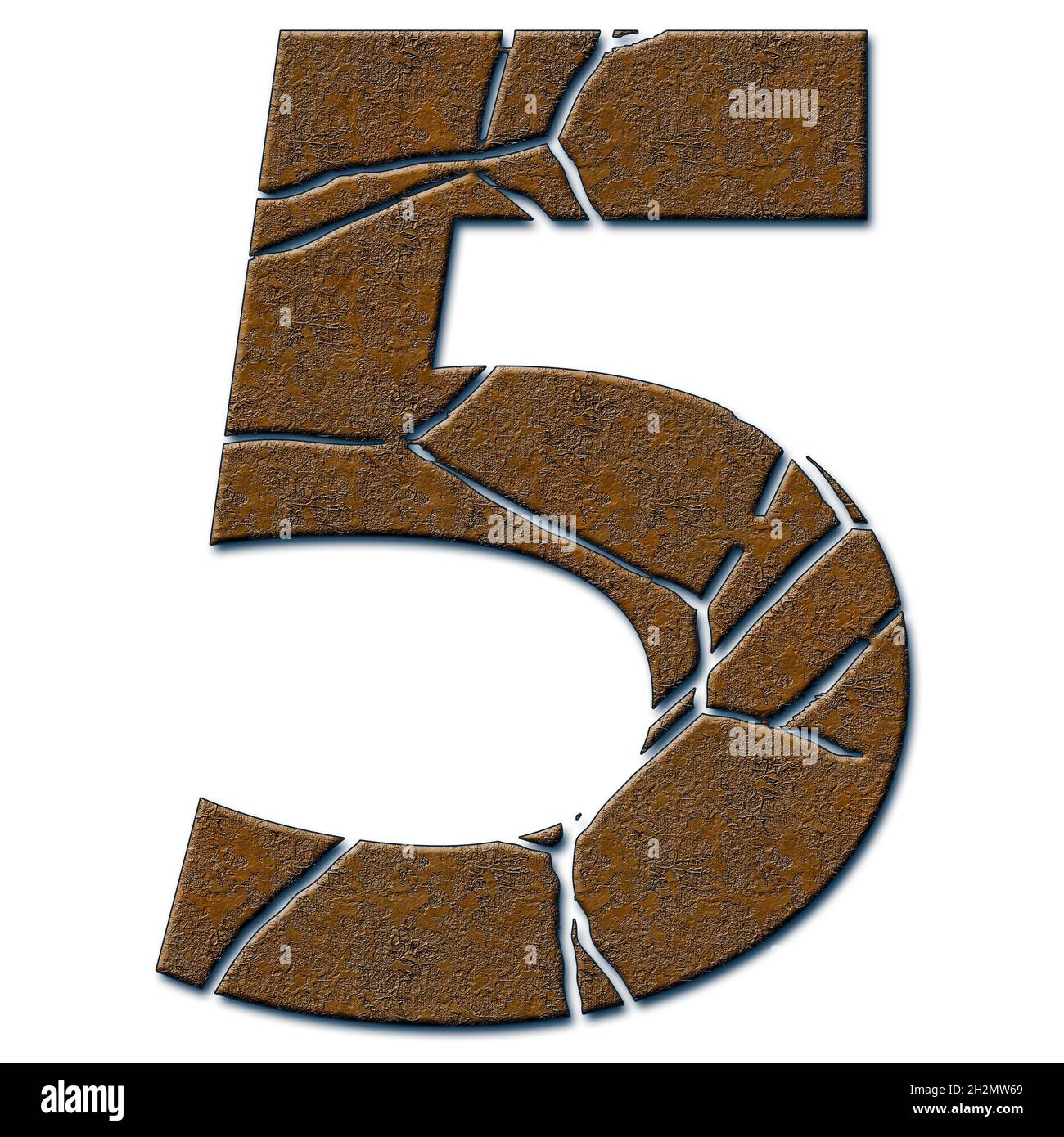 3D render of metal pattern and texture number with cracks Stock Photo ...