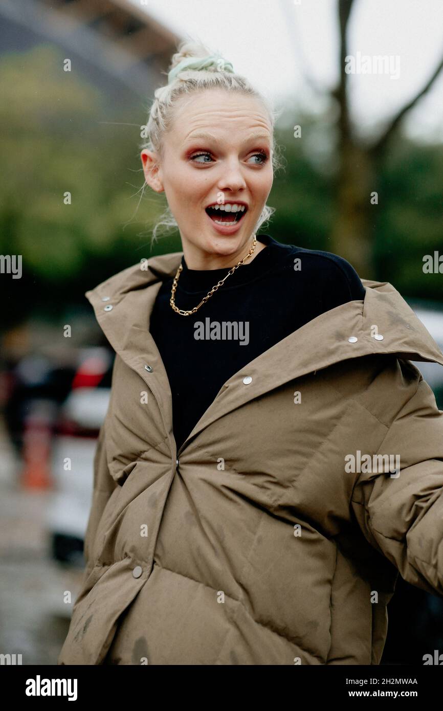 Street style, model Fran Summers after Chanel Spring Summer 2022 show ...